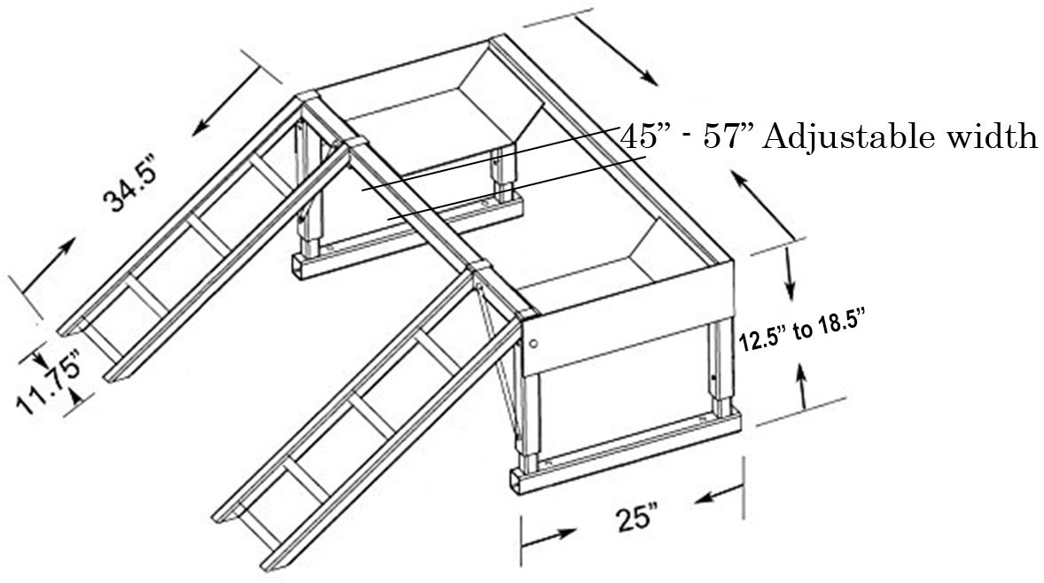 T-6061 Welded Aluminum ATV Riser With Ramps