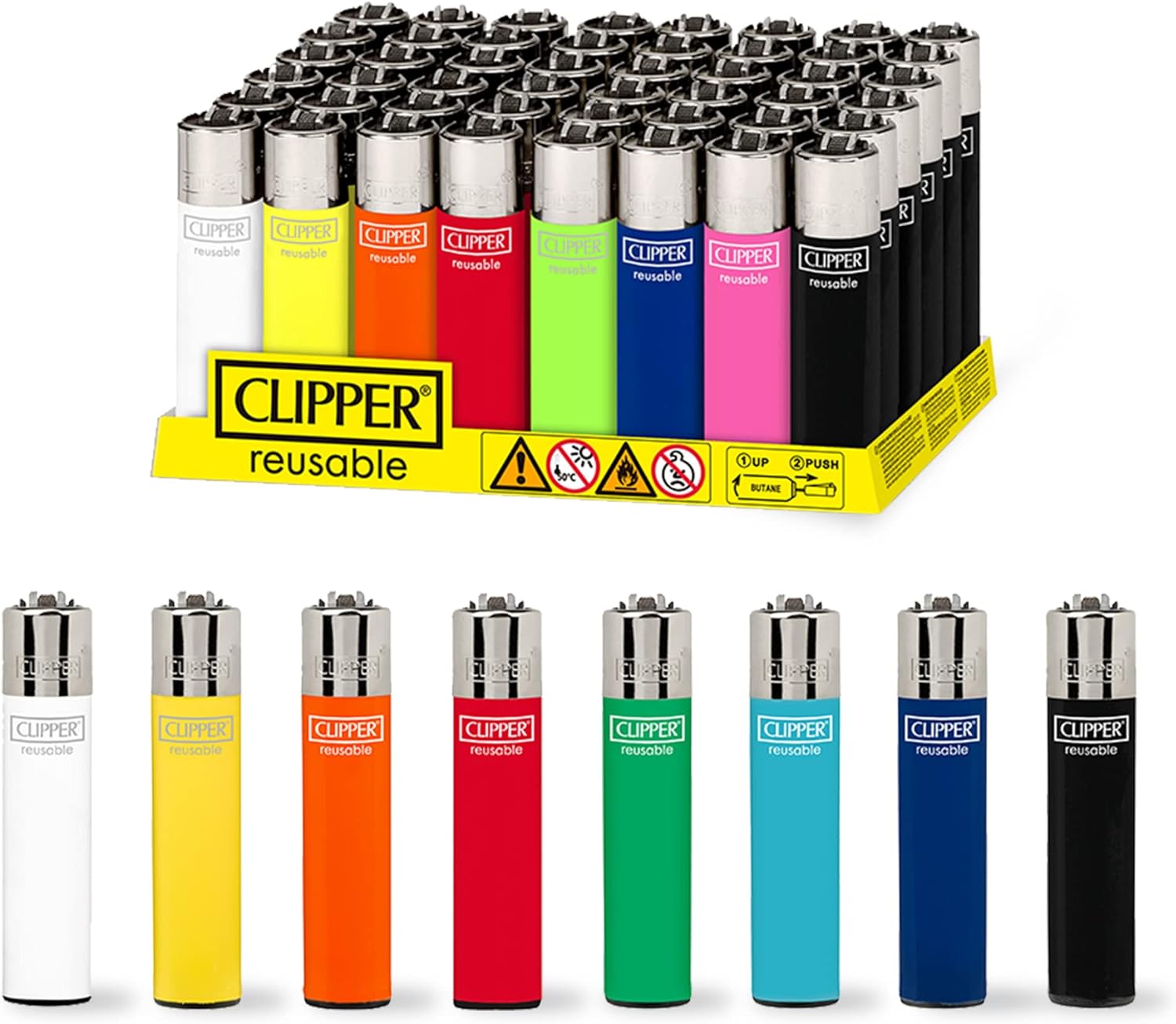 Clipper Reusable Lighter, Classic Mini Refillable Lighters, Solid ...